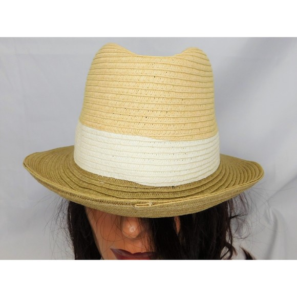 Club Monaco | Accessories | Club Monaco Straw Colorblock Fedora Hat ...